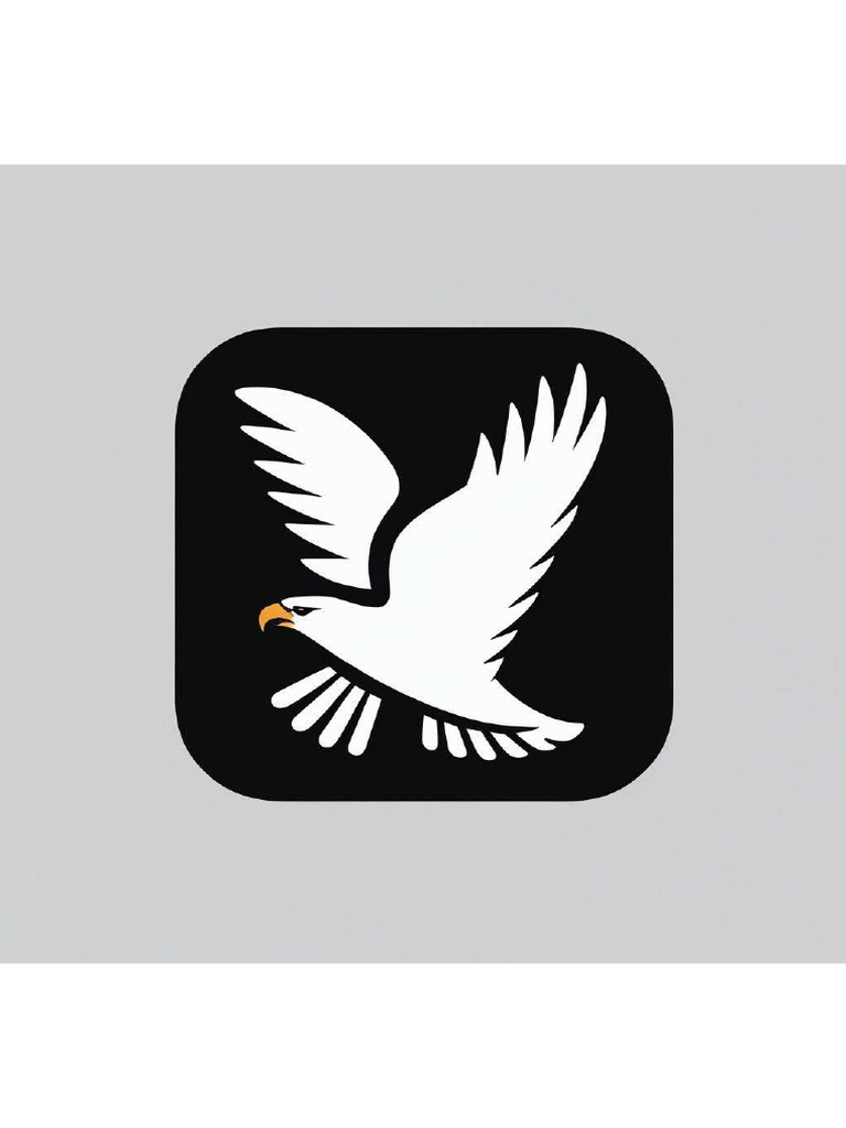 Minimalist White Falcon Logo On Black Background | PDF