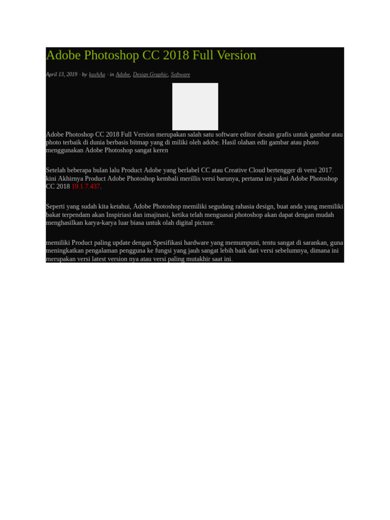Download Adobe Photoshop CC 2018 Full | PDF