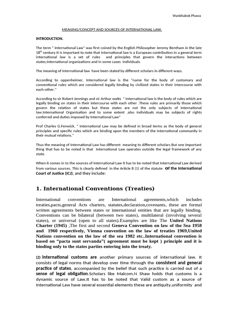 Understanding International Law Sources | PDF | International Law ...