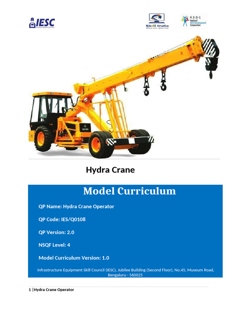 MC IES Q0108 Hydra Crane Operator | PDF | Crane (Machine) | Personal ...