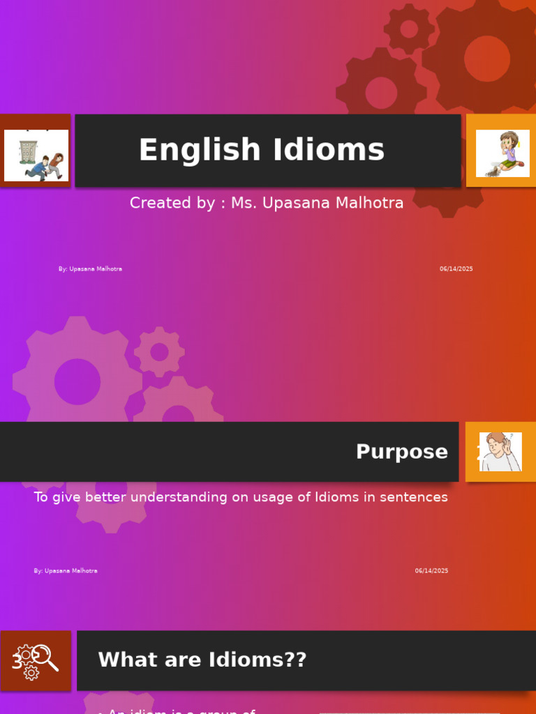 Idioms PPT First Draft | PDF | Idiom