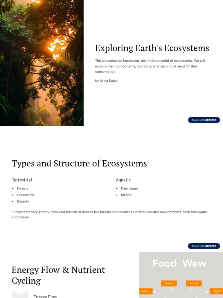 Exploring Earths Ecosystems | PDF