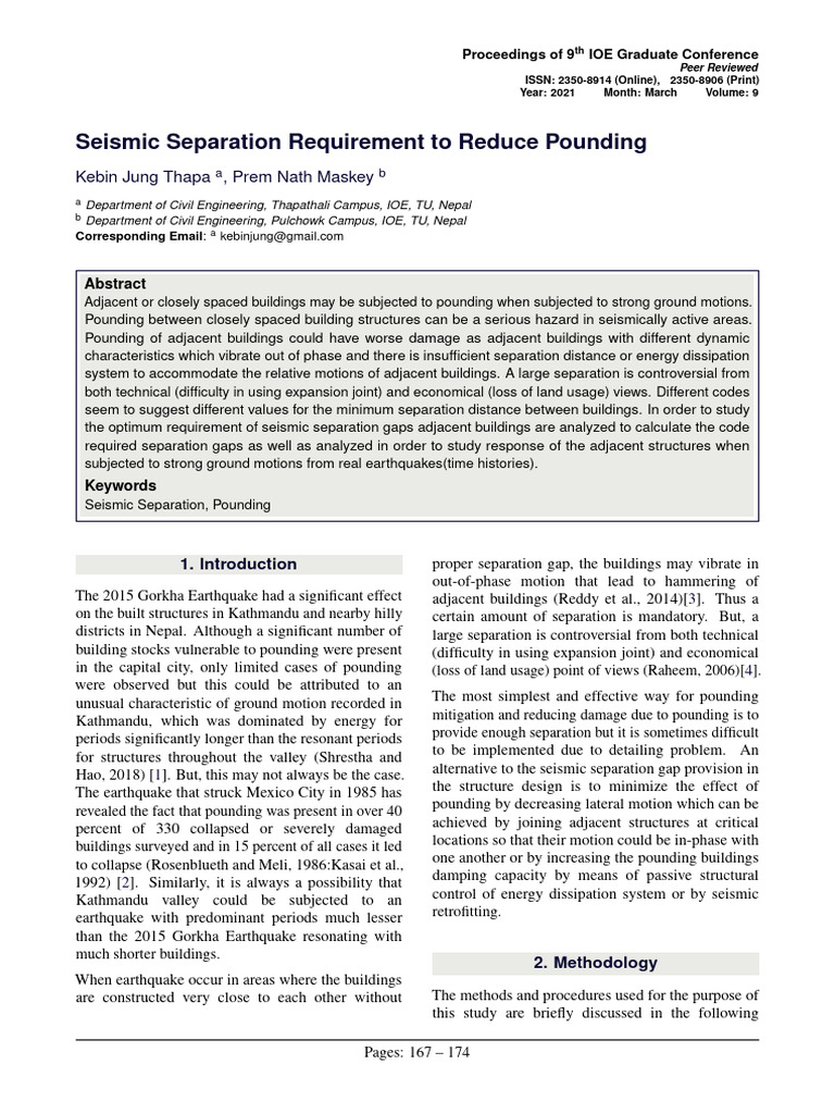 Seismic Separation Gaps for Building Safety | PDF | Earthquakes ...