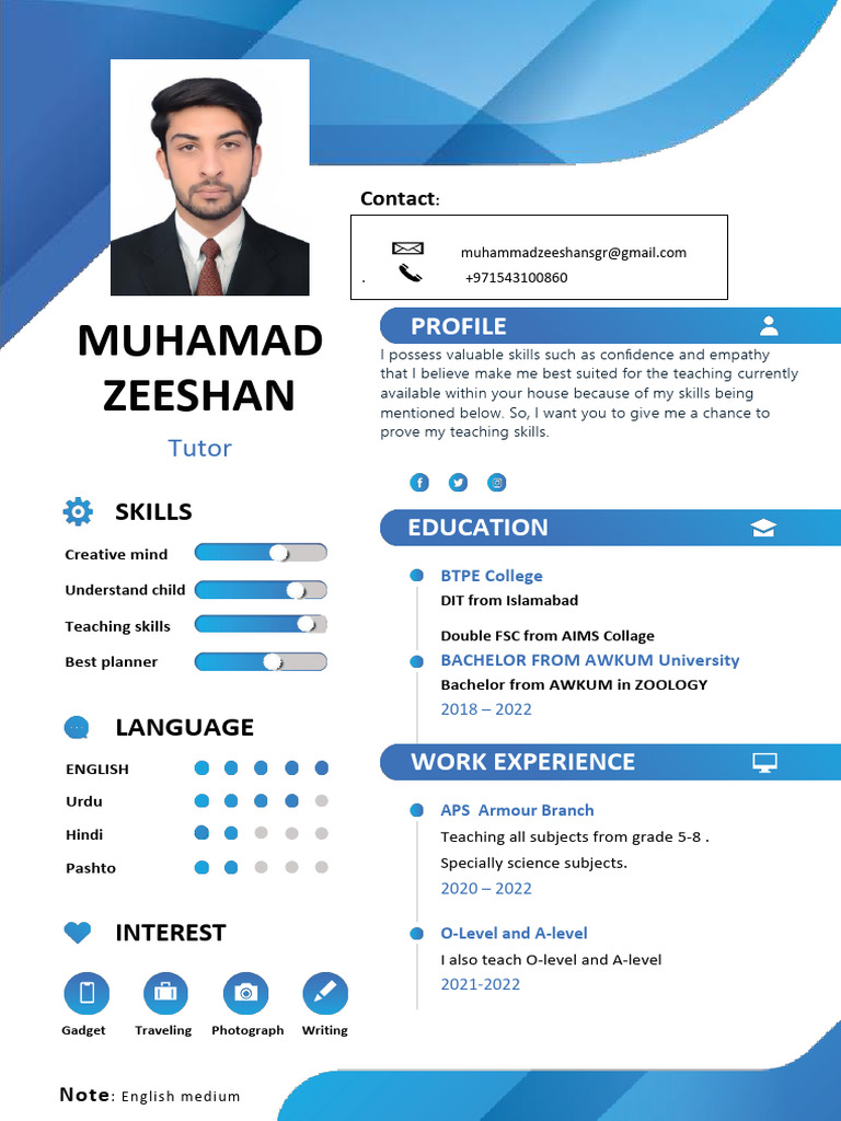 Experienced Tutor in Science & Languages | PDF