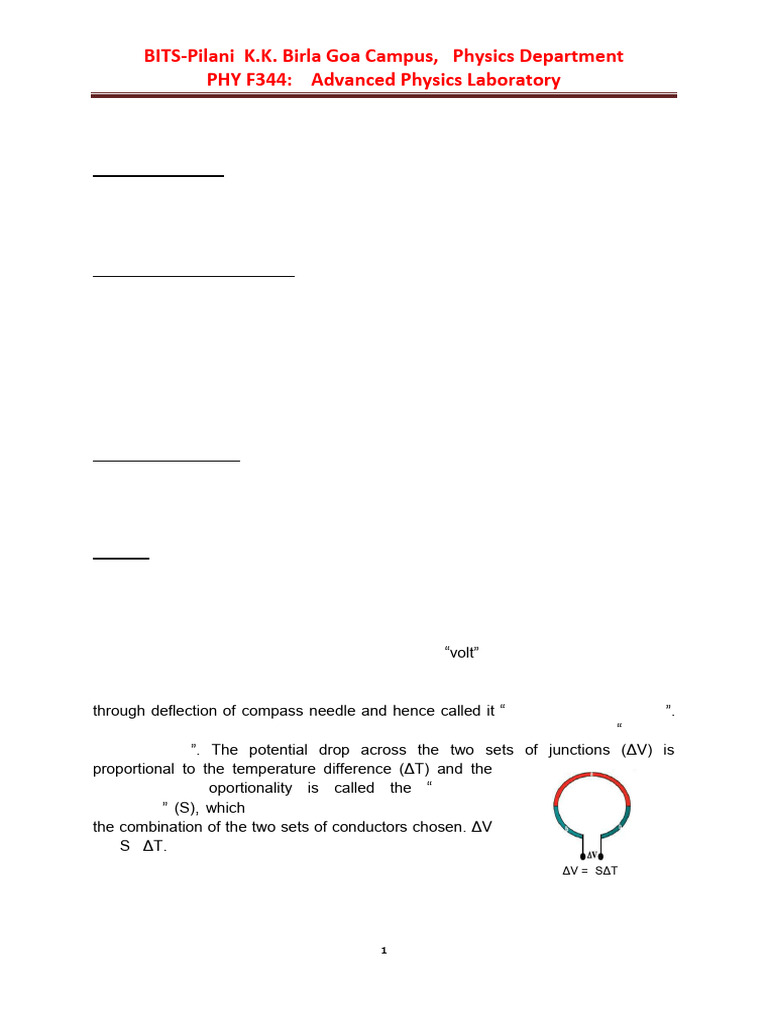 Lab Manual-Semiconductor Thermogenerator-Expt 2023 | PDF | Applied And ...