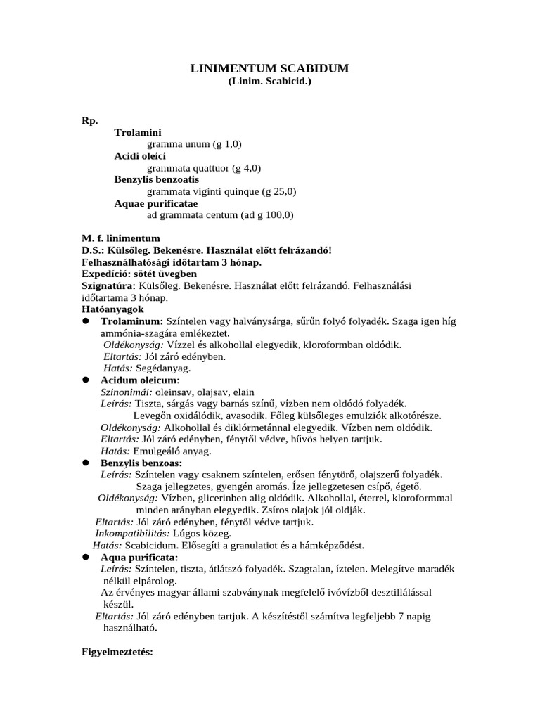 Linimentum Scabidum | PDF