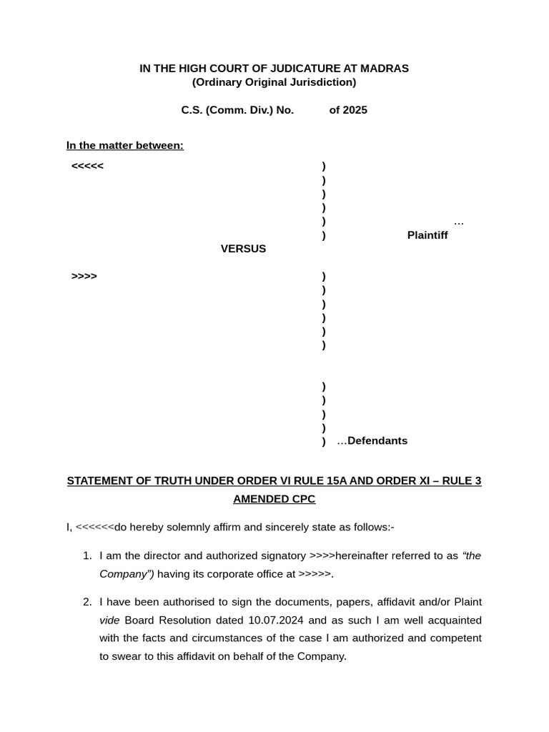 Statement of Truth for Court Filing | PDF | Affidavit | Legal Procedure