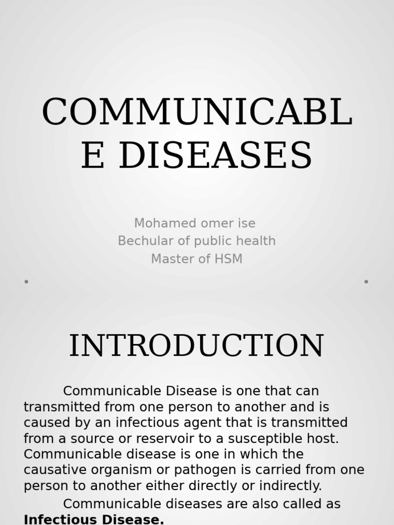 Overview of Communicable Diseases | PDF | Infection | Sexually ...