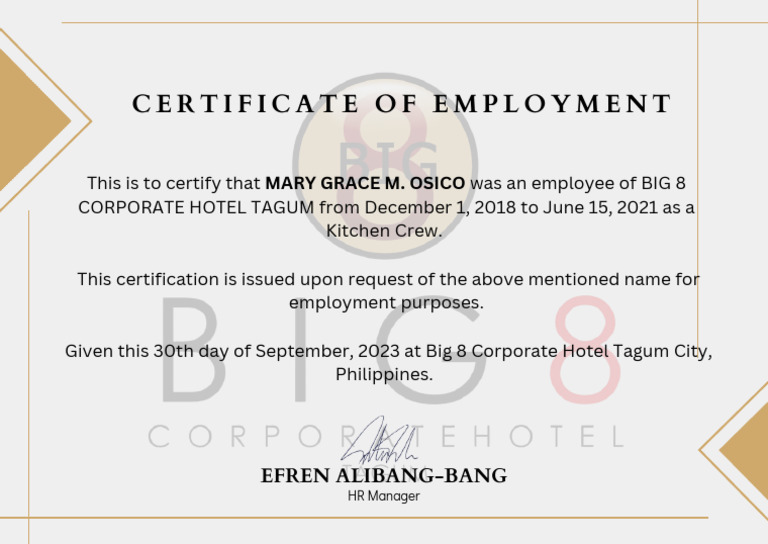 Big 8 COE - Osico | PDF