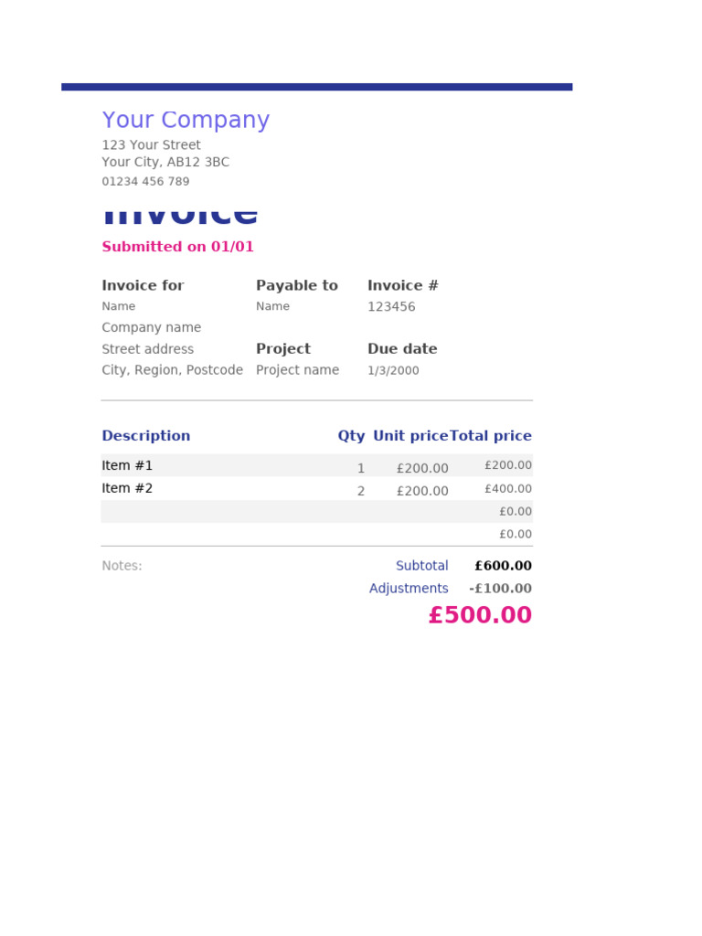 Invoice Summary for Project Payment | PDF