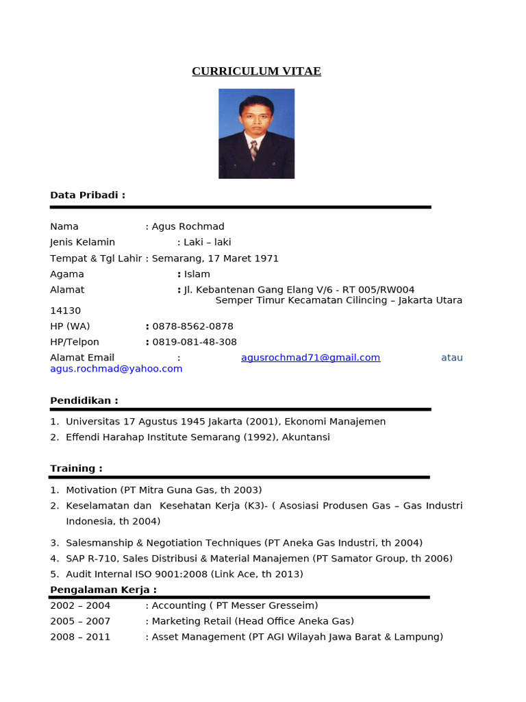 CV Agus-R | PDF