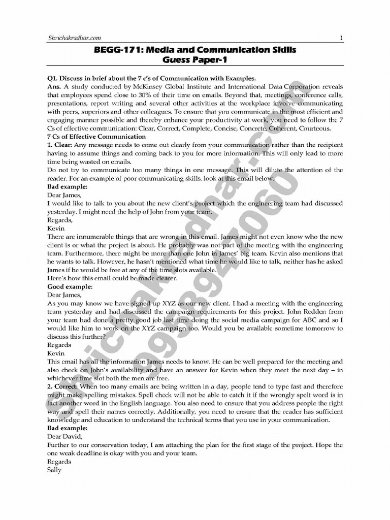 Begg 171 Guess Paper RPSQRZ | PDF