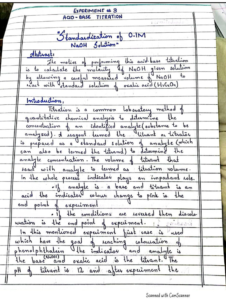 Chem Lab Report Exp#3 | PDF