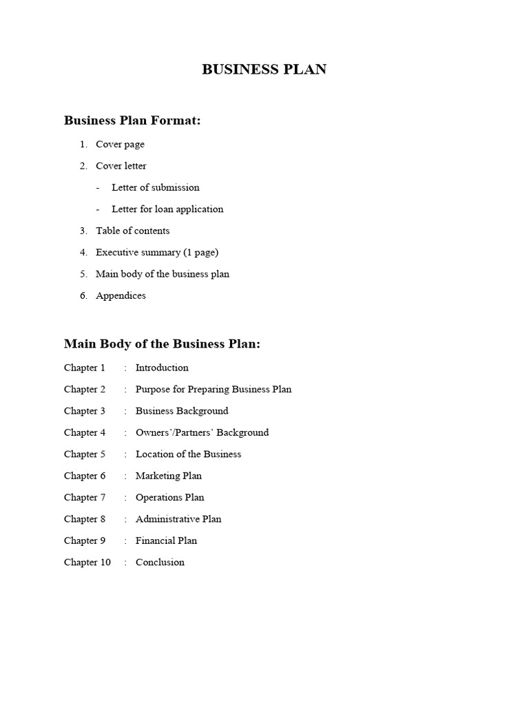 Business Plan Format | PDF | Expense | Budget
