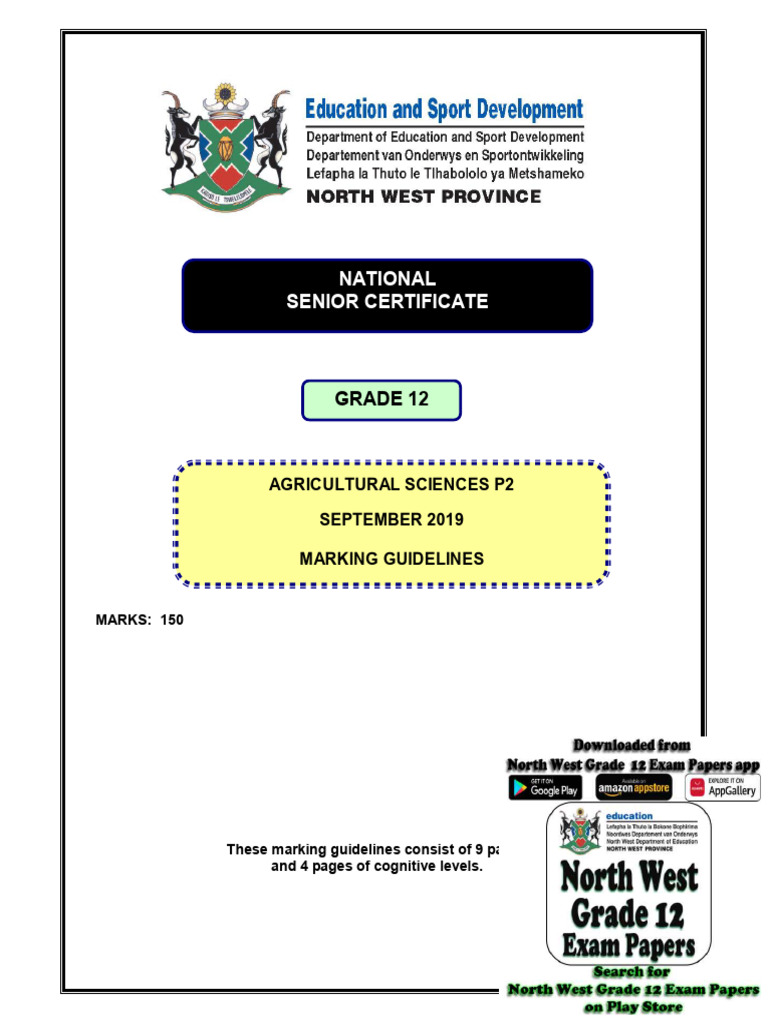 NW Agrs p2 Memo Sept 2019 | PDF | Plant Breeding | Agriculture