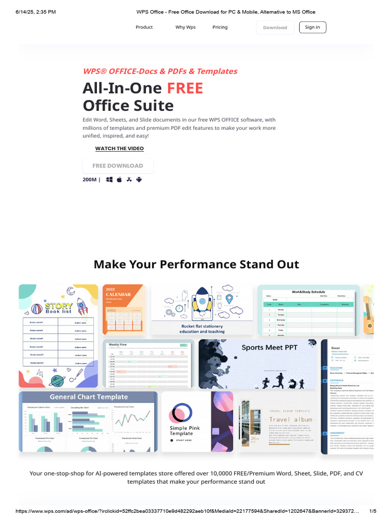 WPS Office - Free Office Download For PC & Mobile, Alternative To MS Office | PDF | Mobile App ...