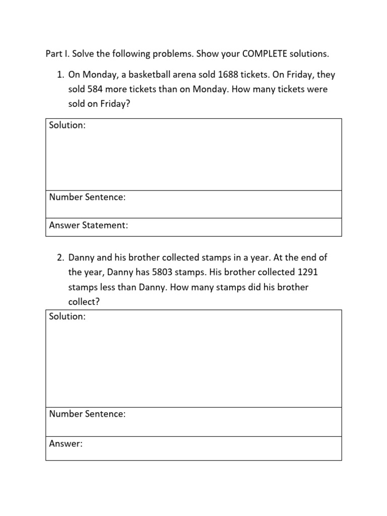 G4 Addition & Subtraction With Word Problems | PDF