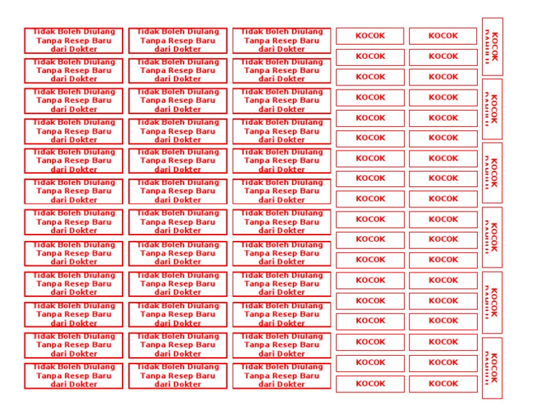 Label Tidak Boleh Diulang Tanpa Resep Dokter - Perumperindo.co.id