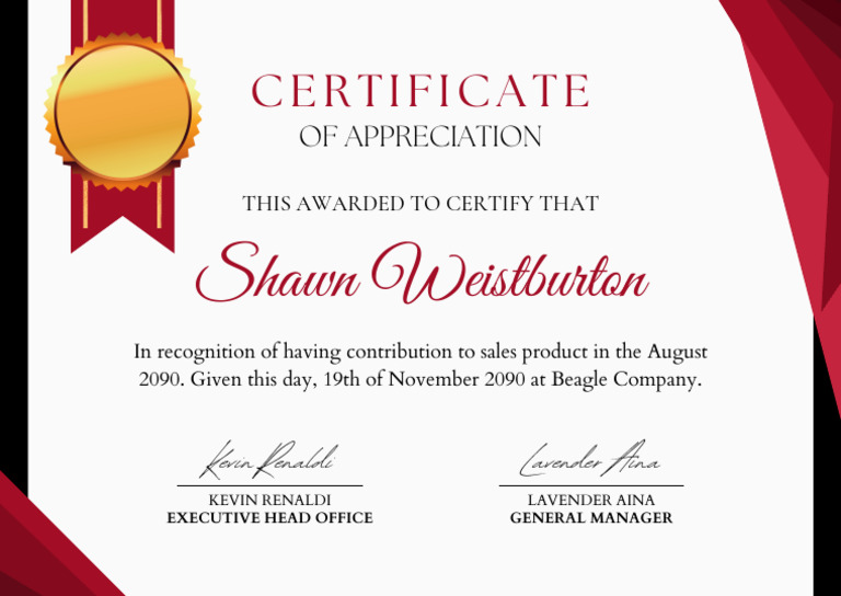 Red Black Modern Simple Appreciation Certificate - 20250614 - 131657 ...