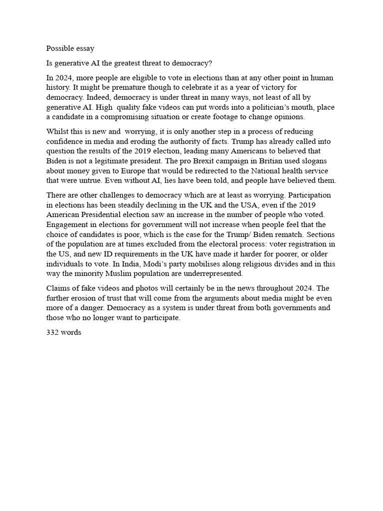 IEP Entrance Exam Model Essay | PDF