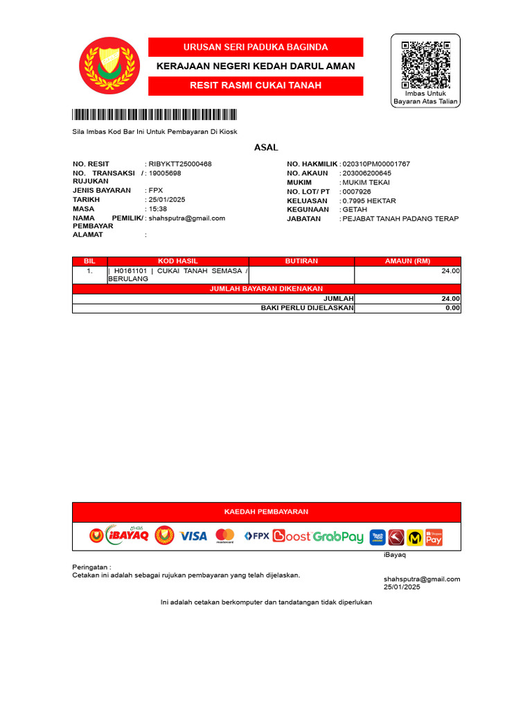 Resit Transaksi IBayaq | PDF