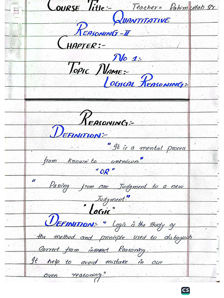 Quantitative Reasoning Chapter 1 Complete | PDF