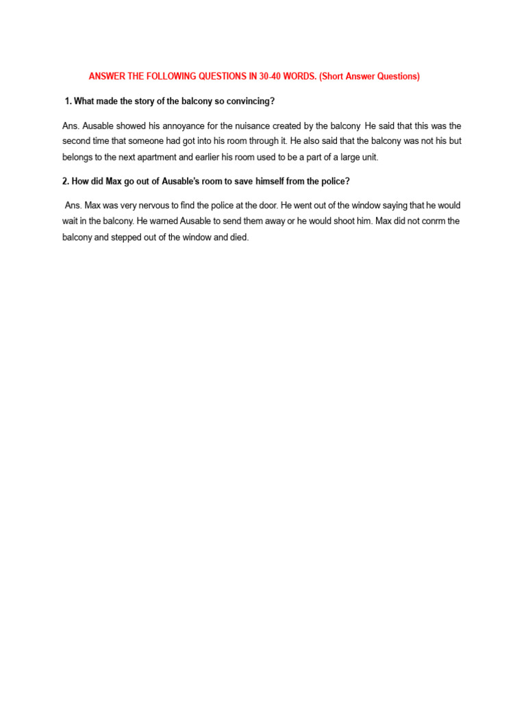 The Midnight Visitor SAQ | PDF