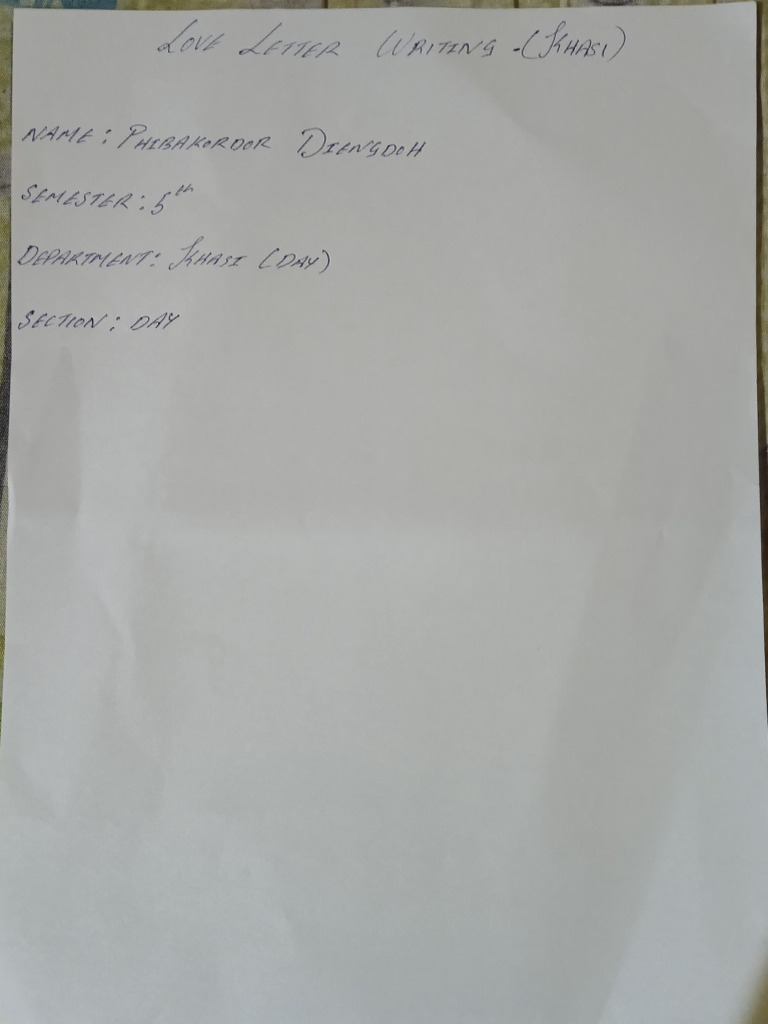 Love Letter (Khasi) | PDF