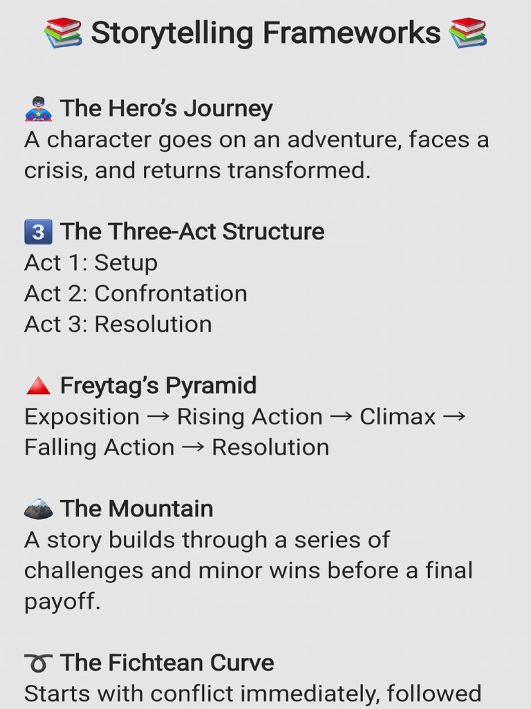 Storytelling Frameworks | PDF