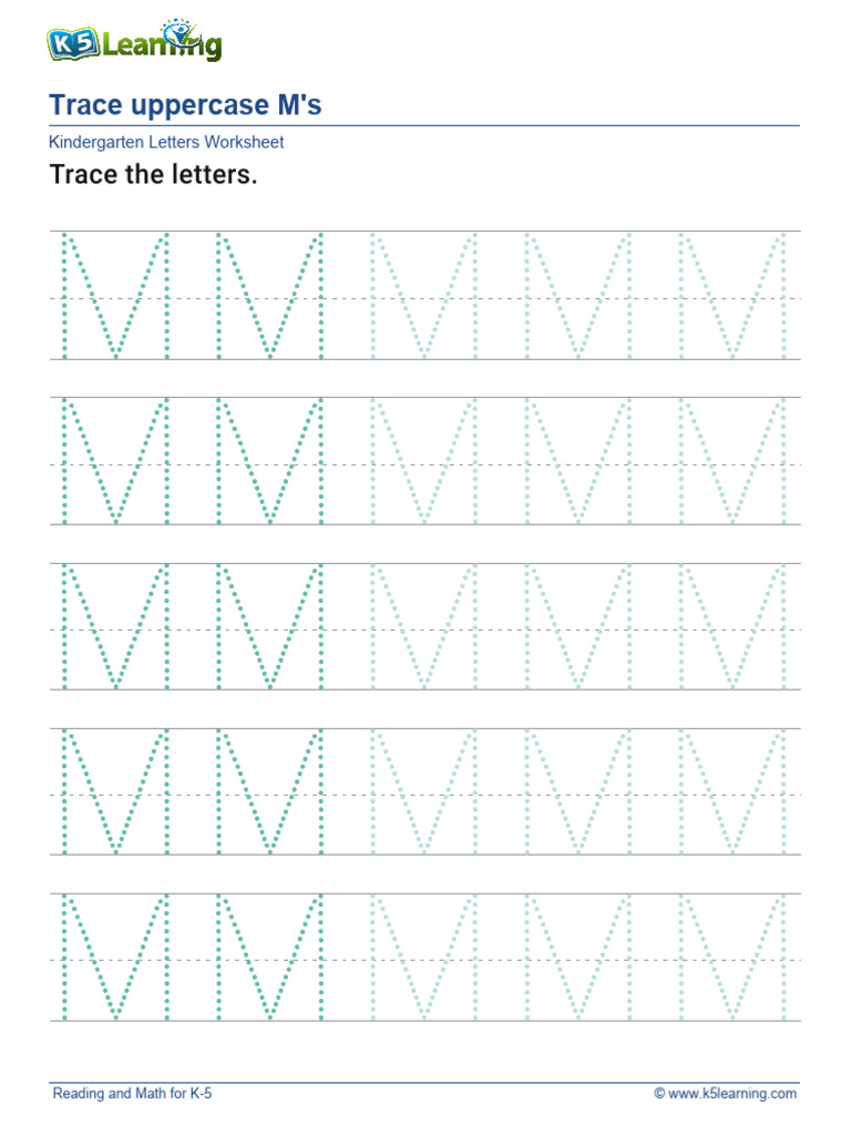 Tracing Uppercase Letters M | PDF