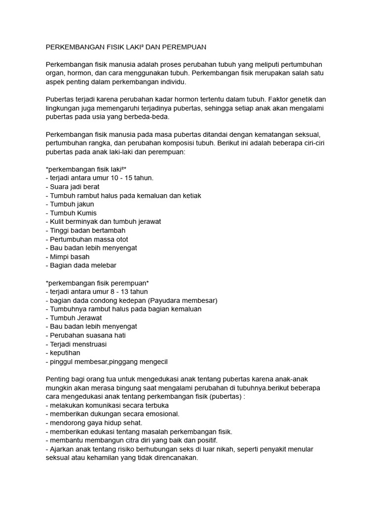 Materi Pubertas&imfeksi | PDF