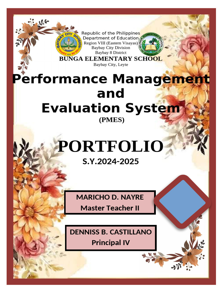 Baybay City School PMES Portfolio 2024-2025 | PDF | Mentorship | Teachers