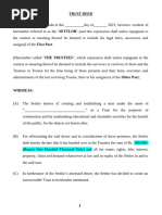 Trust Deed Sample for Charitable Purpose | PDF | Property | Banks