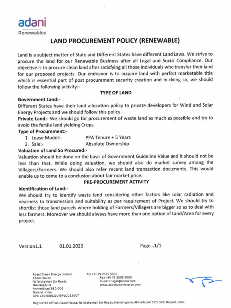 Land Policy | PDF