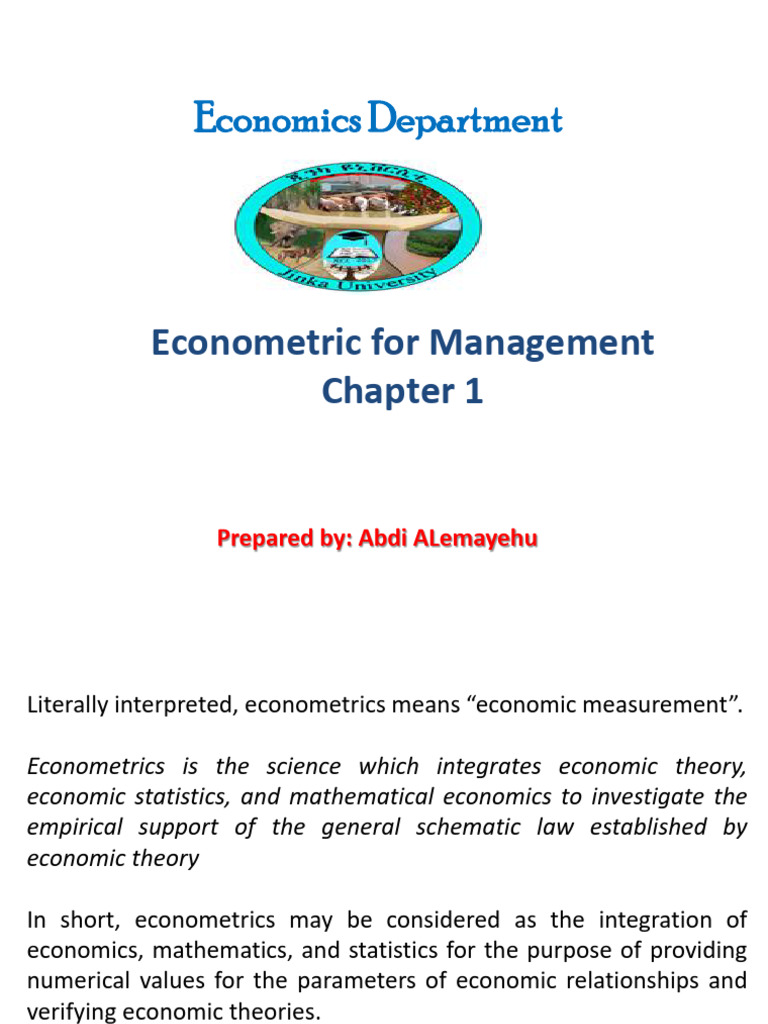 Econometrics For Management Chapter 1 | PDF | Econometrics | Statistics