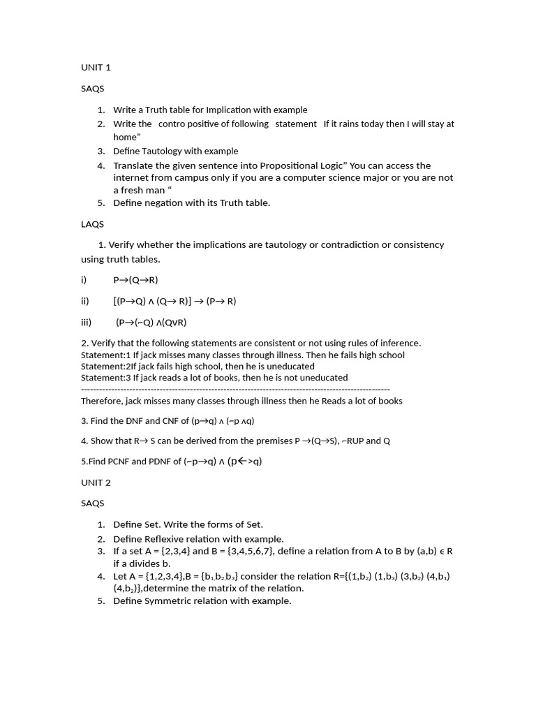 Key Concepts in Logic and Set Theory | PDF | Theoretical Computer ...