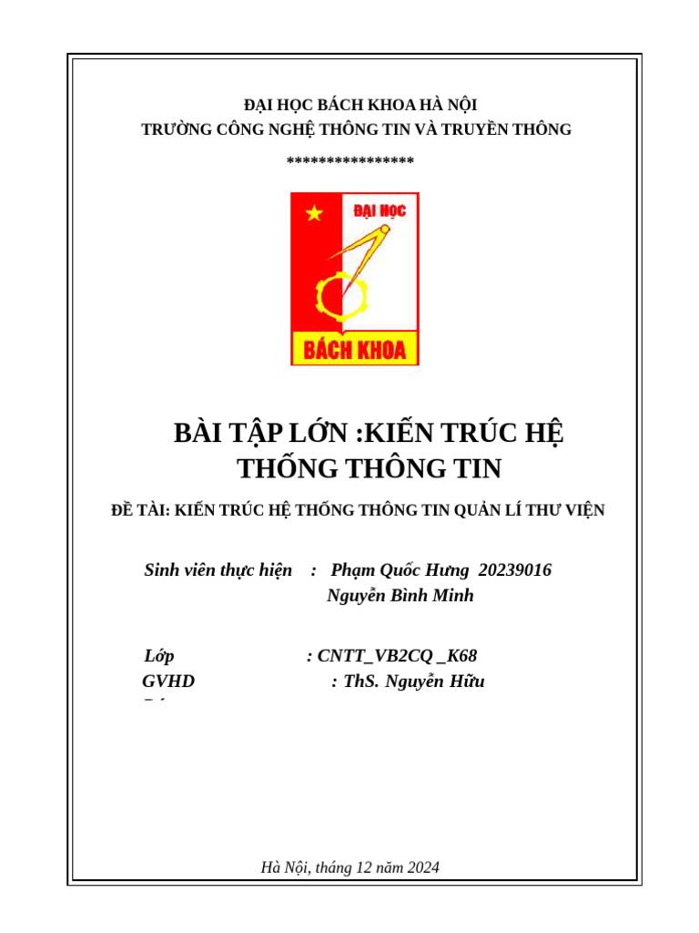 Bìa BTL KT HTTT | PDF