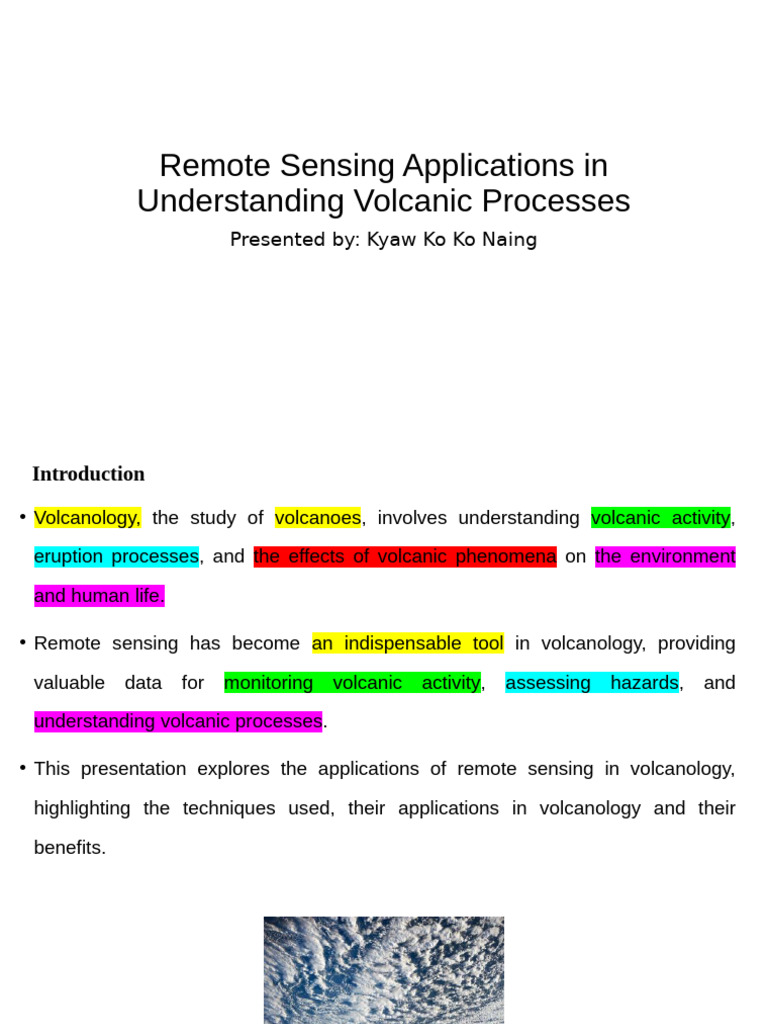 Remote Sensing Applications in Understanding Volcanic Processes | PDF ...