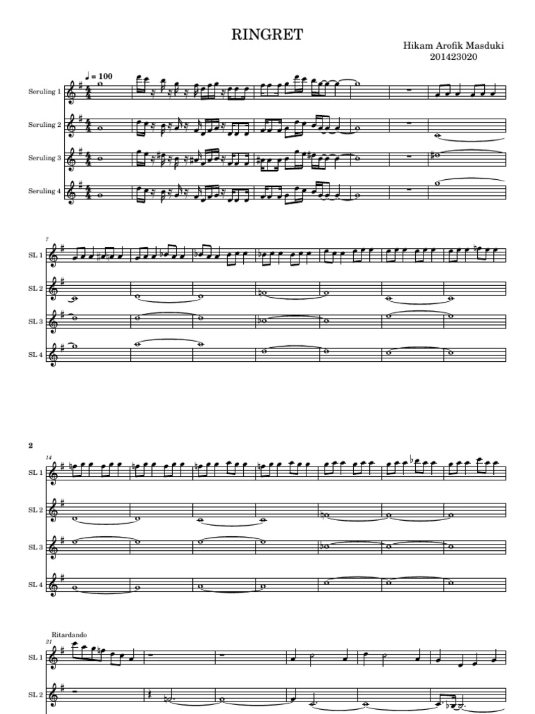 Partitur RINGRET 2405 | PDF