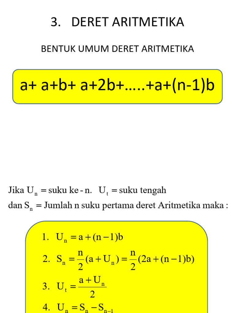 Deret Aritmetika dan Geometri Dasar | PDF