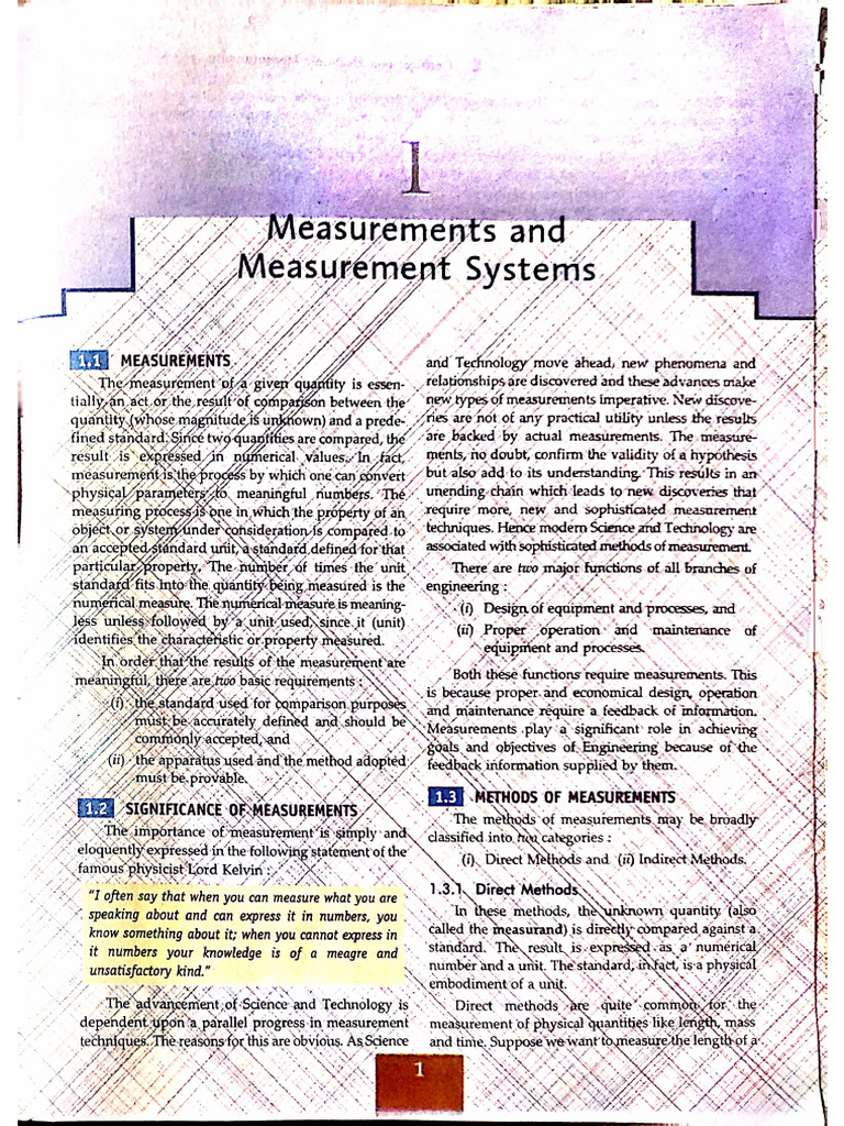 Ch1. Measurements and Measurement System | PDF