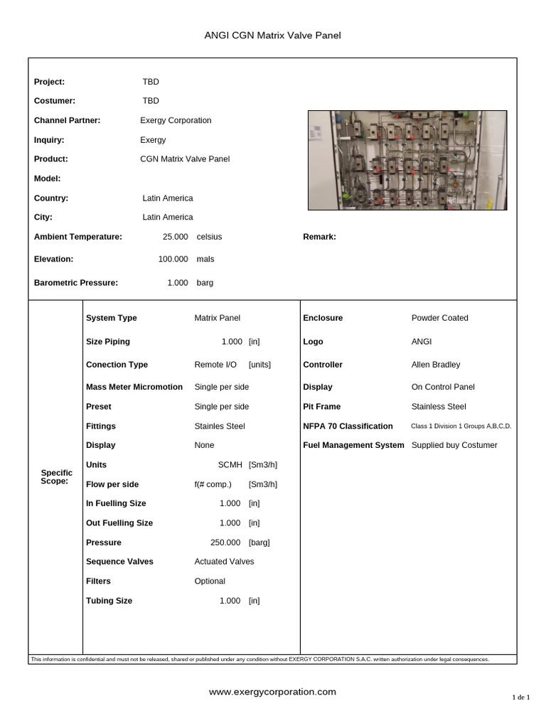 ANGI CH2 Matrix Valve Panel | PDF | Valve | Equipment