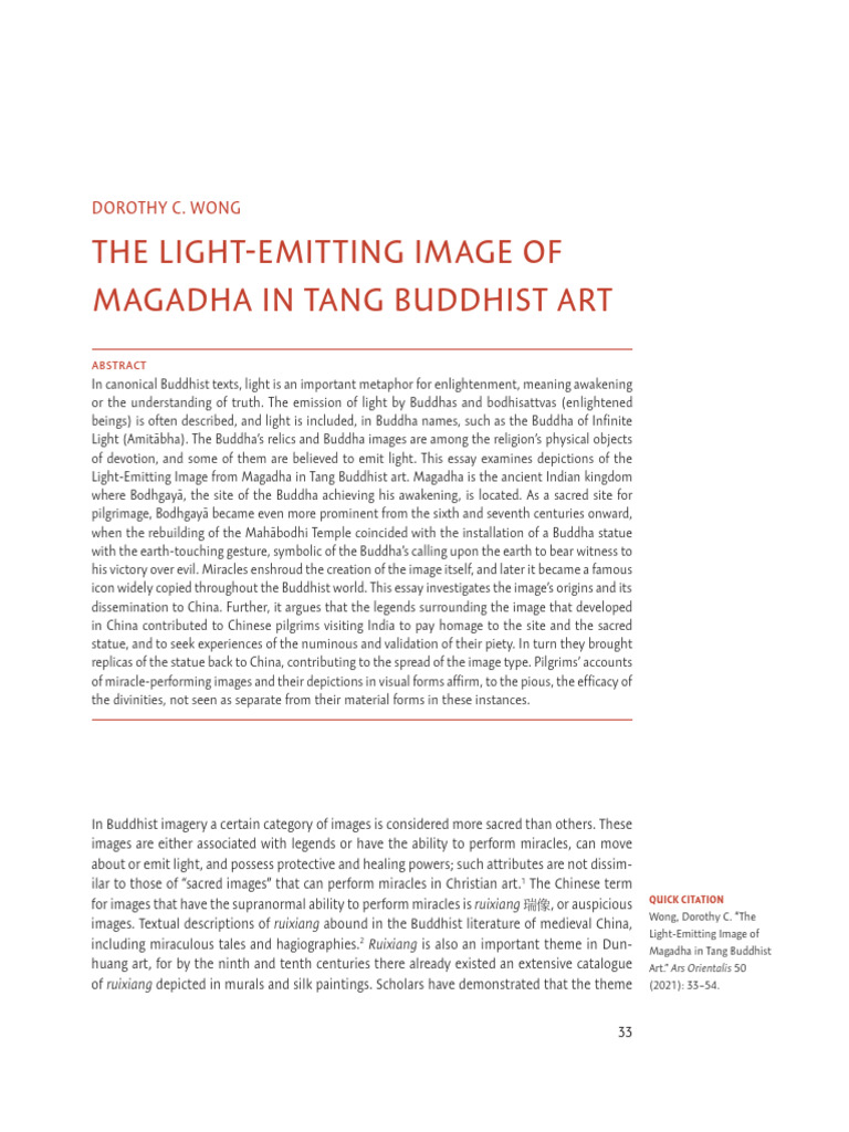 Light Emitting Image of Magadha in Tang Buddhist Art | PDF | Bodhisattva | Mahayana