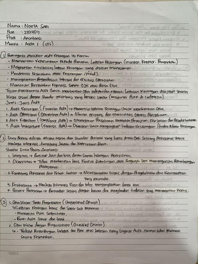 UTS Audit 1 Novita Sari (2324017) | PDF