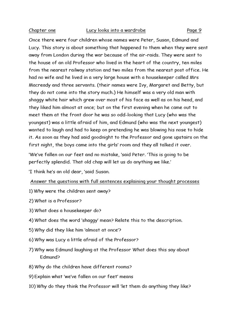 Extracts From The Lion The Witch and The Wardrobe. | PDF