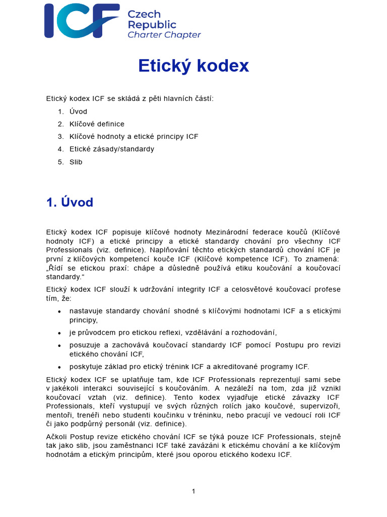 Eticky Kodex ICF CZ | PDF