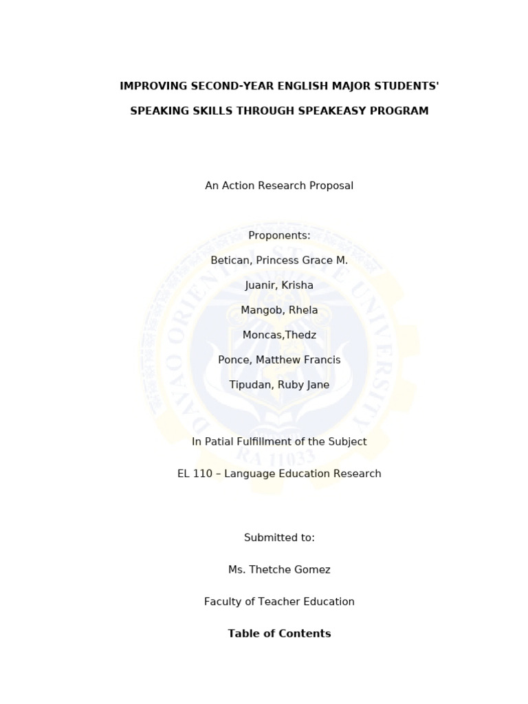 Improving Second-Year English Major Students' Speaking Skills Through ...