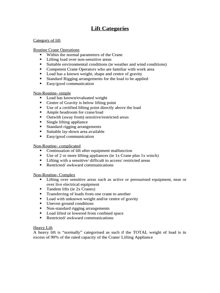 Lift Categories | PDF