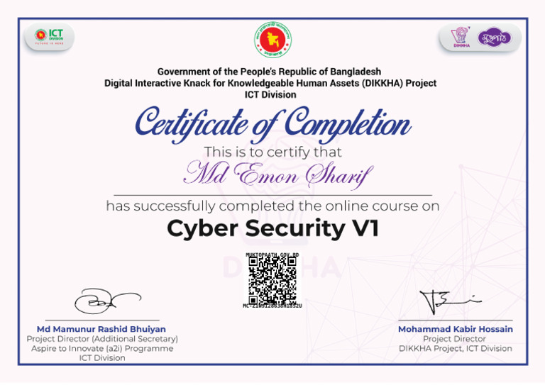 Cybersecurity Certificate Emon | PDF