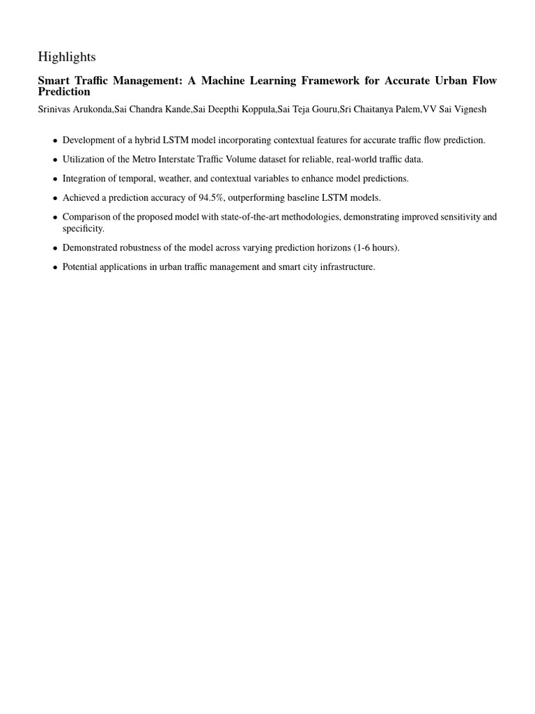 22bce9239 Smart Traffic | PDF | Machine Learning | Prediction